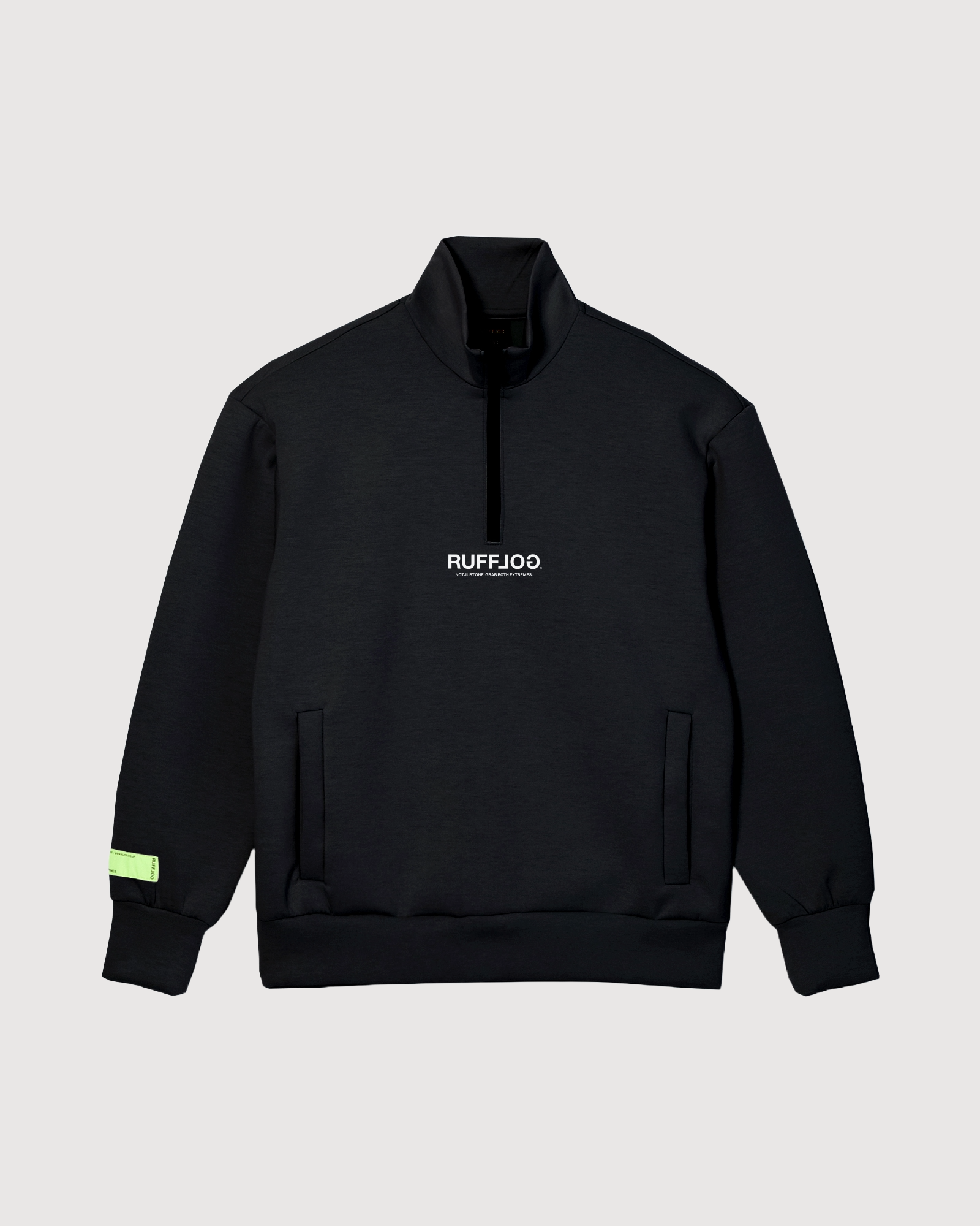 HALF ZIP SWEATSHIRT BLACK – RUFFLOG