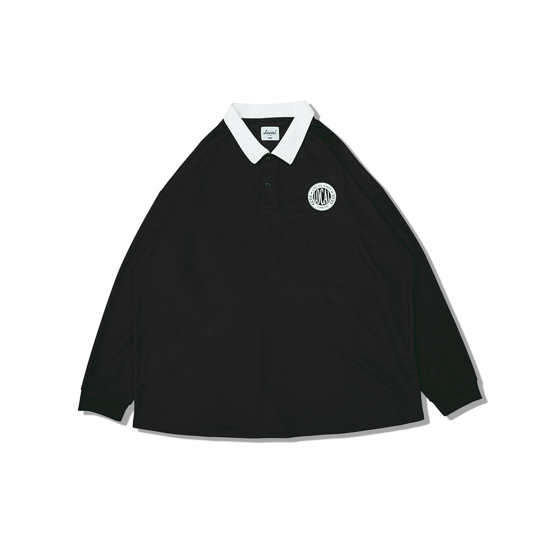 Emblem L/S POLO BLACK – RUFFLOG